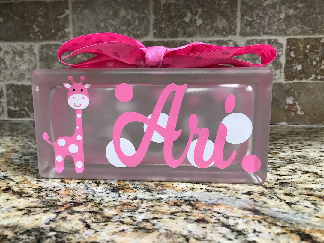 Glass Block Night Light, Baby Gift, Personalized Glass Block, Child's ...
