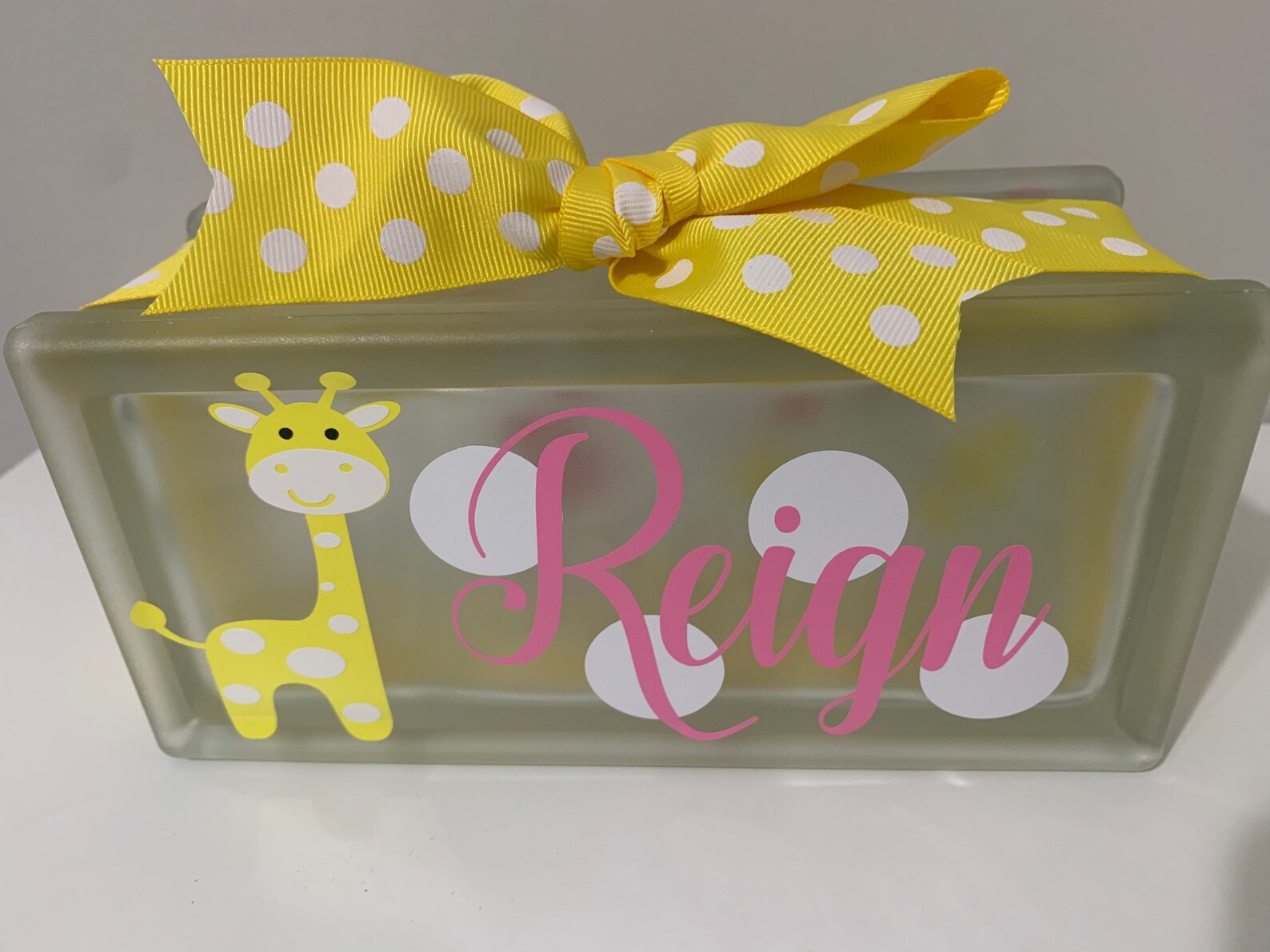 Glass Block Night Light Baby Gift Personalized Glass Block - Etsy