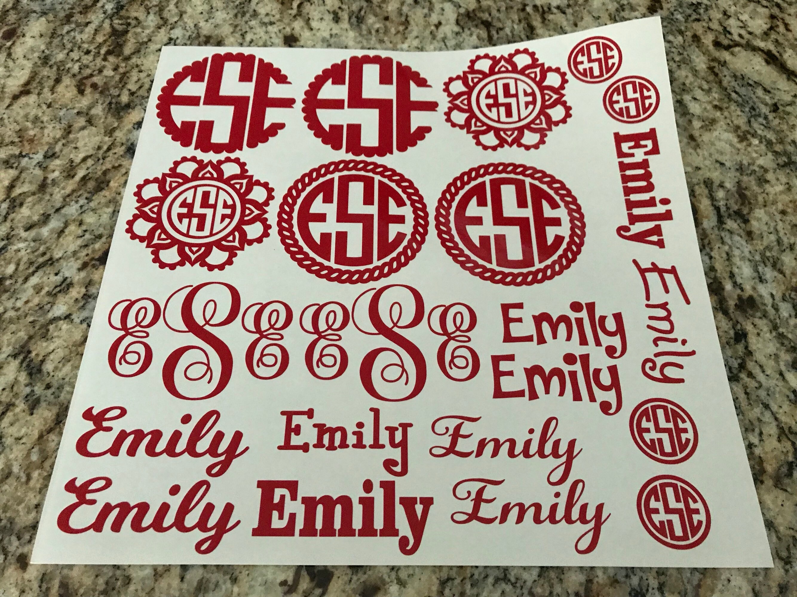 Back to School Monogram Decals Personalized Monogram Decal | Etsy