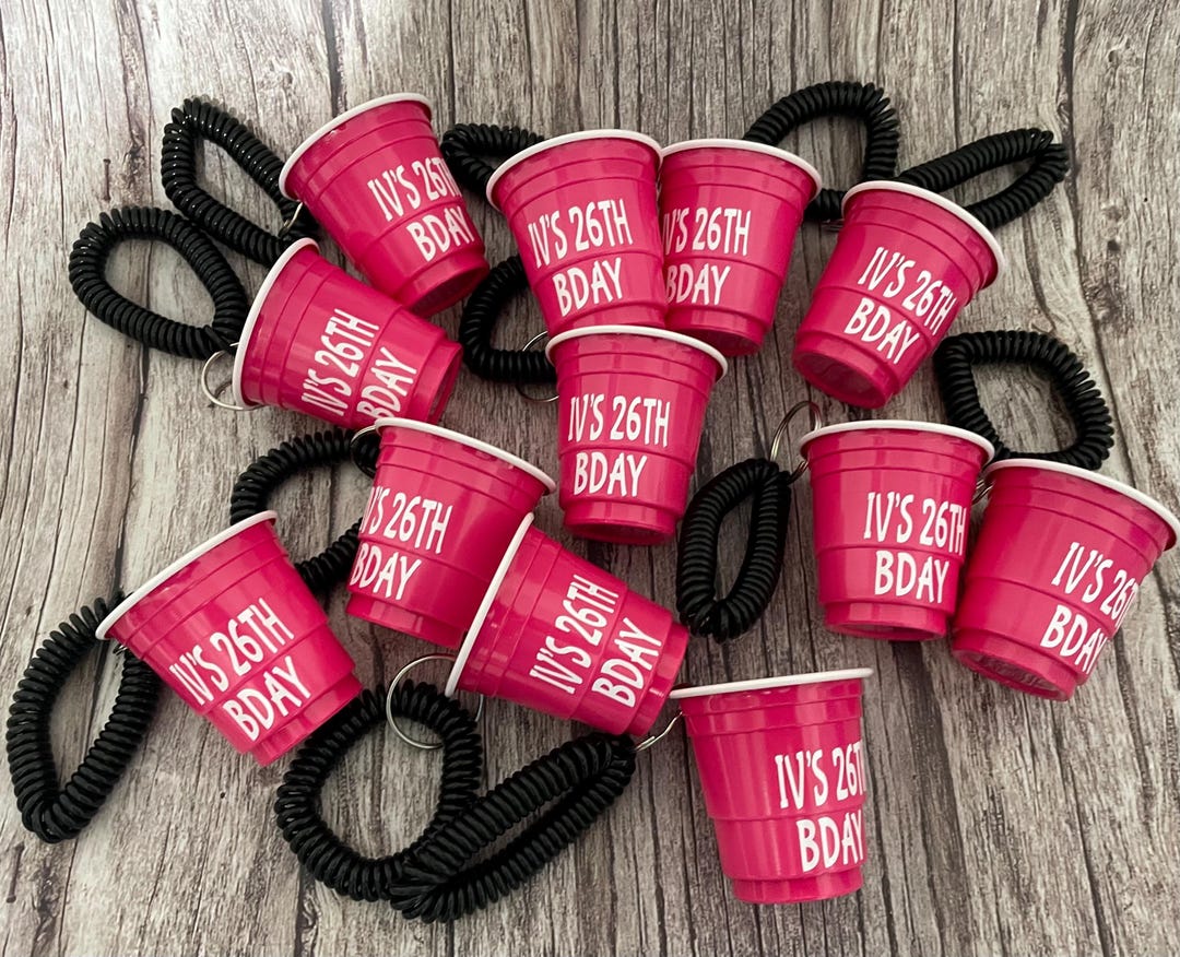 12 Hot Pink Shot Cups With Bracelets, 2 Ounce Shot Cups With Wristlet ...