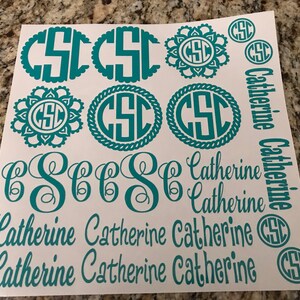Back to School Monogram Decals, Personalized Monogram Decal Set, Back ...
