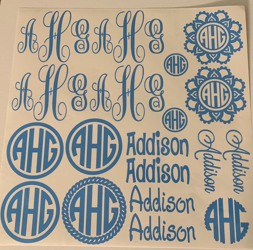 Personalized Monogram Decal Set School Monograms Back to - Etsy