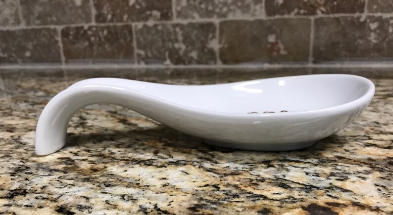 Personalized White Spoon Rest Porcelain Spoon Rest Wedding | Etsy