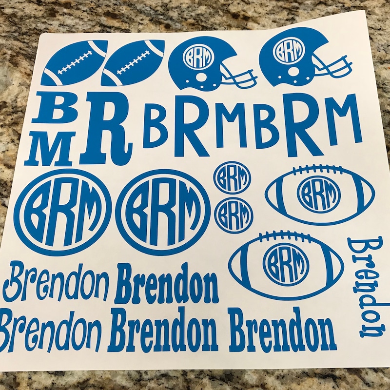 Boys Monogram Decal - Etsy