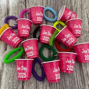 12 Hot Pink Shot Cups With Bracelets, 2 Ounce Shot Cups With Wristlet ...