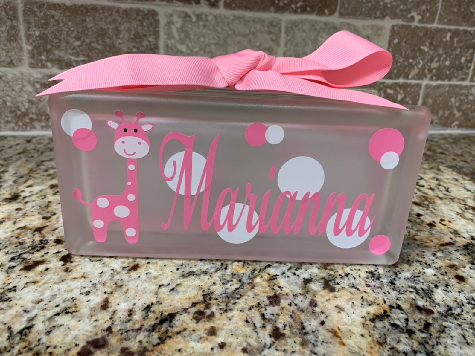 Glass Block Night Light Baby Gift Personalized Glass Block - Etsy