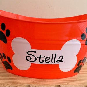 Dog Bone Toy Tub Personalized Tub Plastic Oval Basket | Etsy