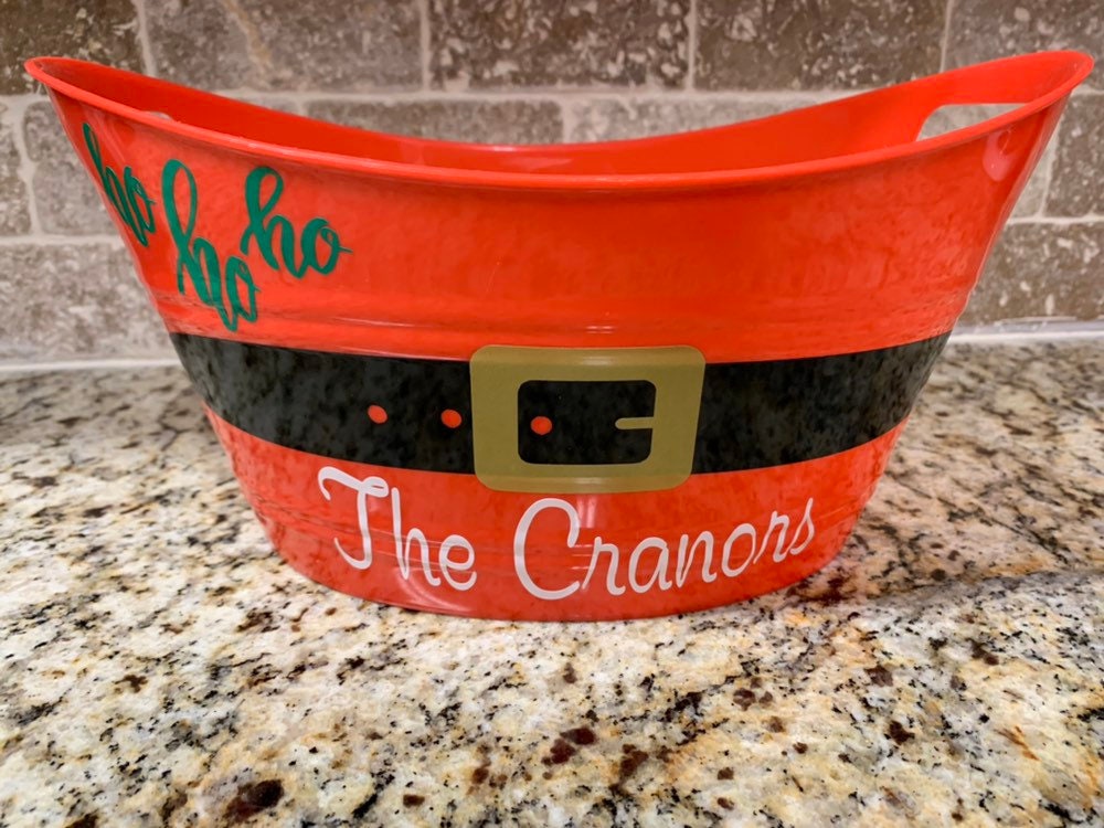 Personalized Santa Bucket Santa's Belt Tub Christmas - Etsy