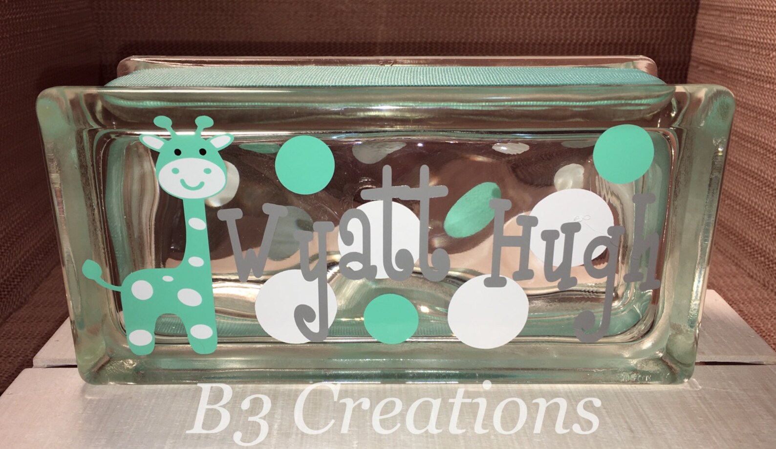 Glass Block Night Light Baby Gift Personalized Glass Block - Etsy