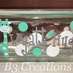 Glass Block Night Light, Baby Gift, Personalized Glass Block, Child's ...