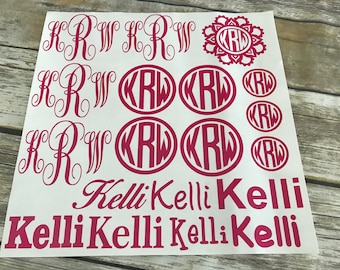 Personalized Monogram Decal Set School Monograms Back To | Etsy