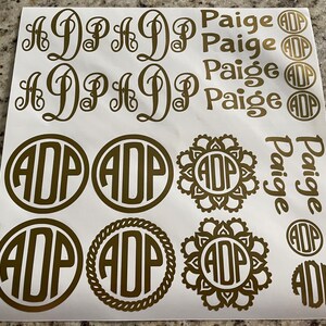 Personalized Monogram Decal Set, School Monograms, Back to School ...