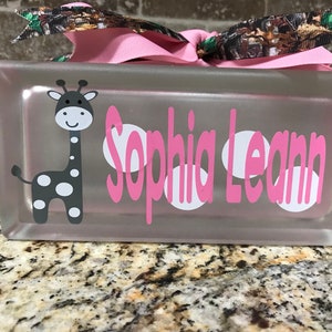 Glass Block Night Light, Baby Gift, Personalized Glass Block, Child's ...