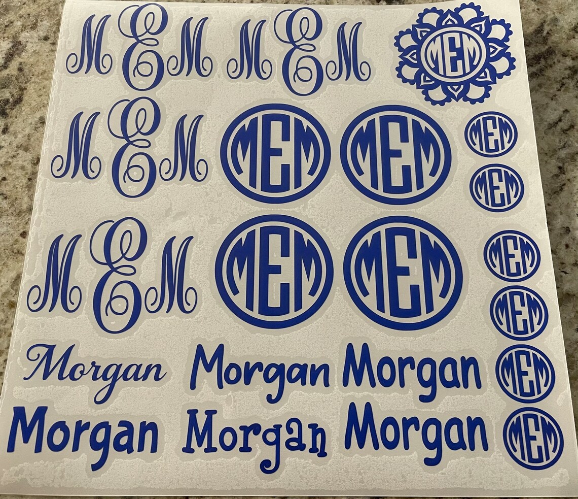Personalized Monogram Decal Set Back to School Decals Vinyl - Etsy