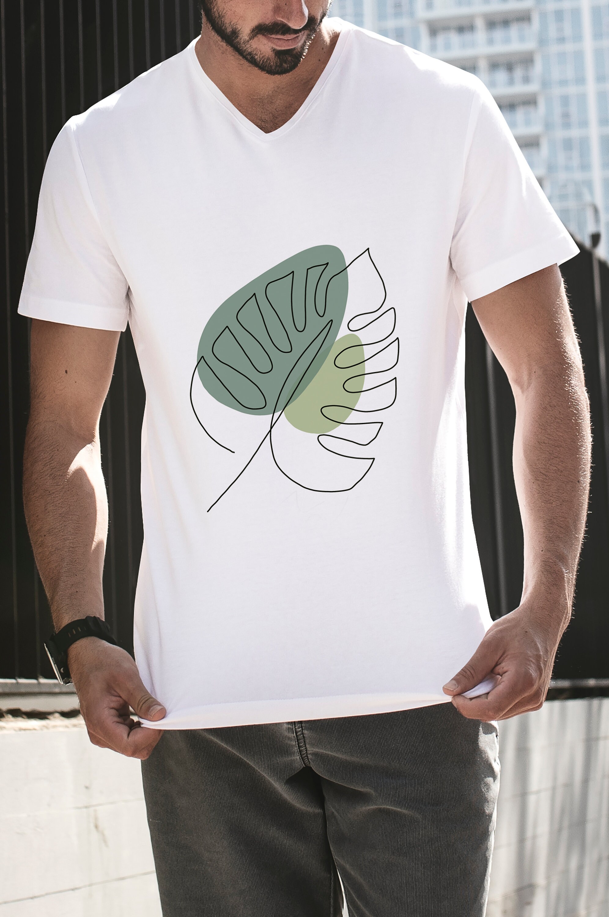 One Line Drawing, Botanical, Contemporary, Tropical Leave Print ...