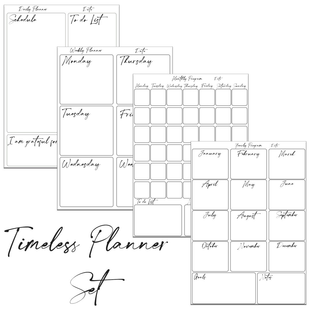 Minimal, Simple, Modern Daily Planner Print Weekly Planner Monthly ...