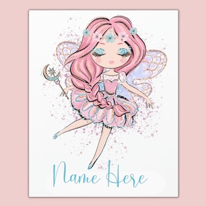 Personalized Fairy Wall Art Canvas Personalized Name Custom - Etsy