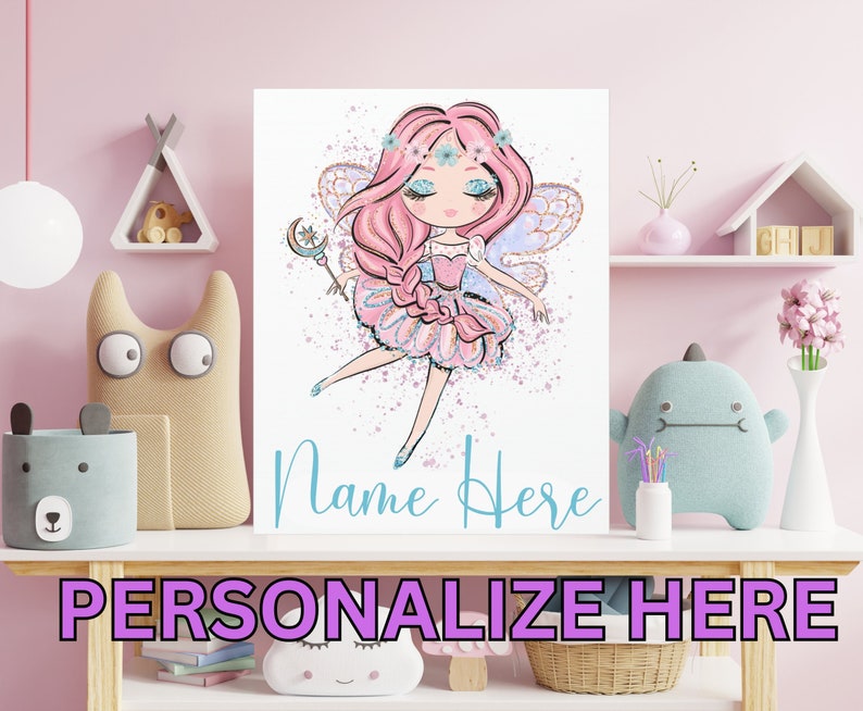 Personalized Fairy Wall Art Canvas Personalized Name Custom - Etsy
