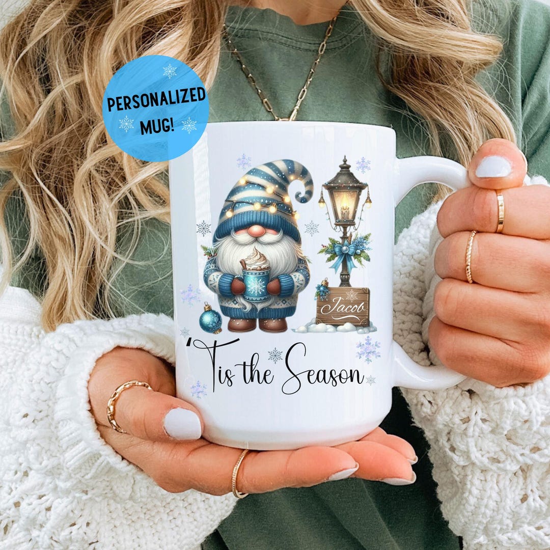 Personalized Christmas Gnome Mug, Gnome Mugs, Gifts for Gnome Lovers ...