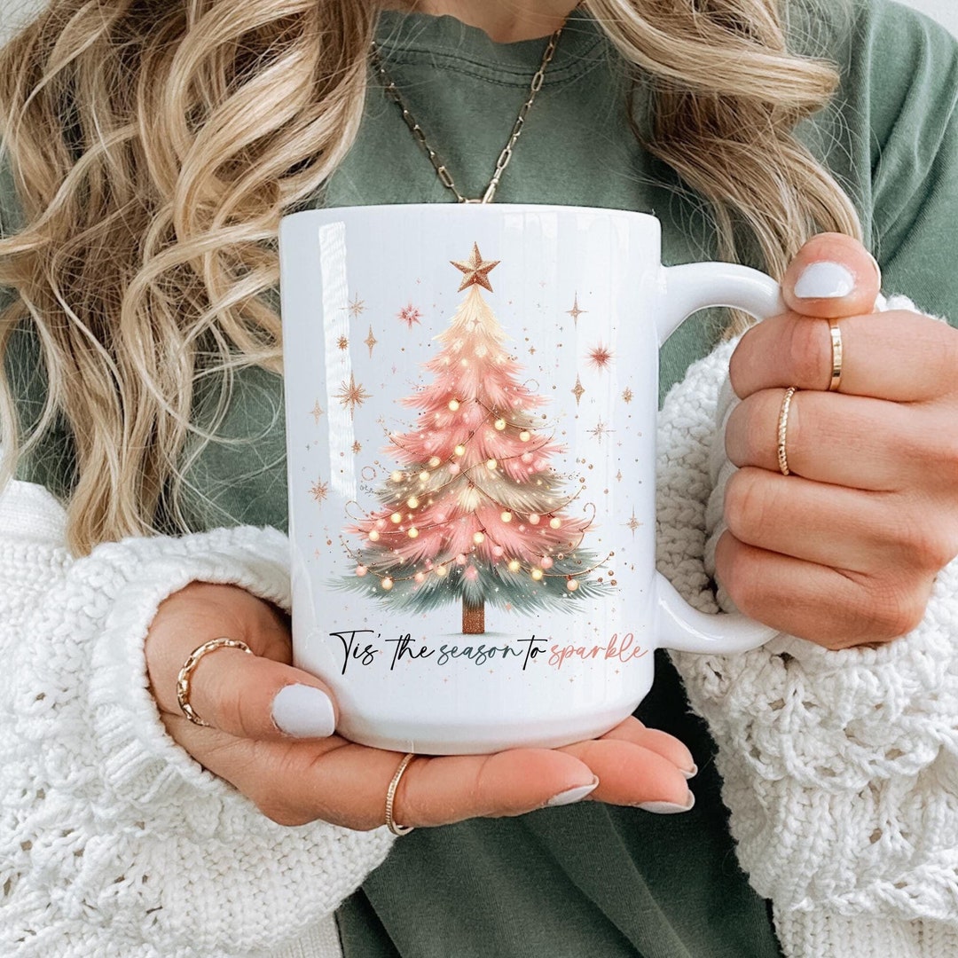 Christmas Mugs, Pink Christmas Tree, Christmas Cups, Christmas Coffee ...