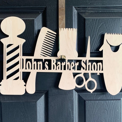 Personalized Barber Sign Wall Hanging Door Hanger Barber | Etsy