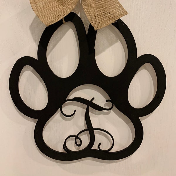 Personalized Paw Print Wooden Door Hangers - Etsy