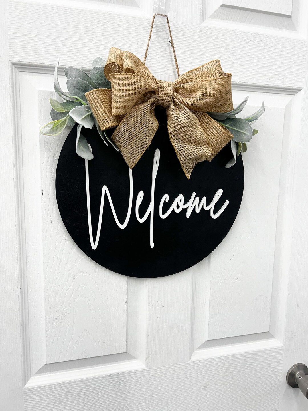 Welcome Front Door Wreath |front Porch Decor| Personalized |door Wreath ...