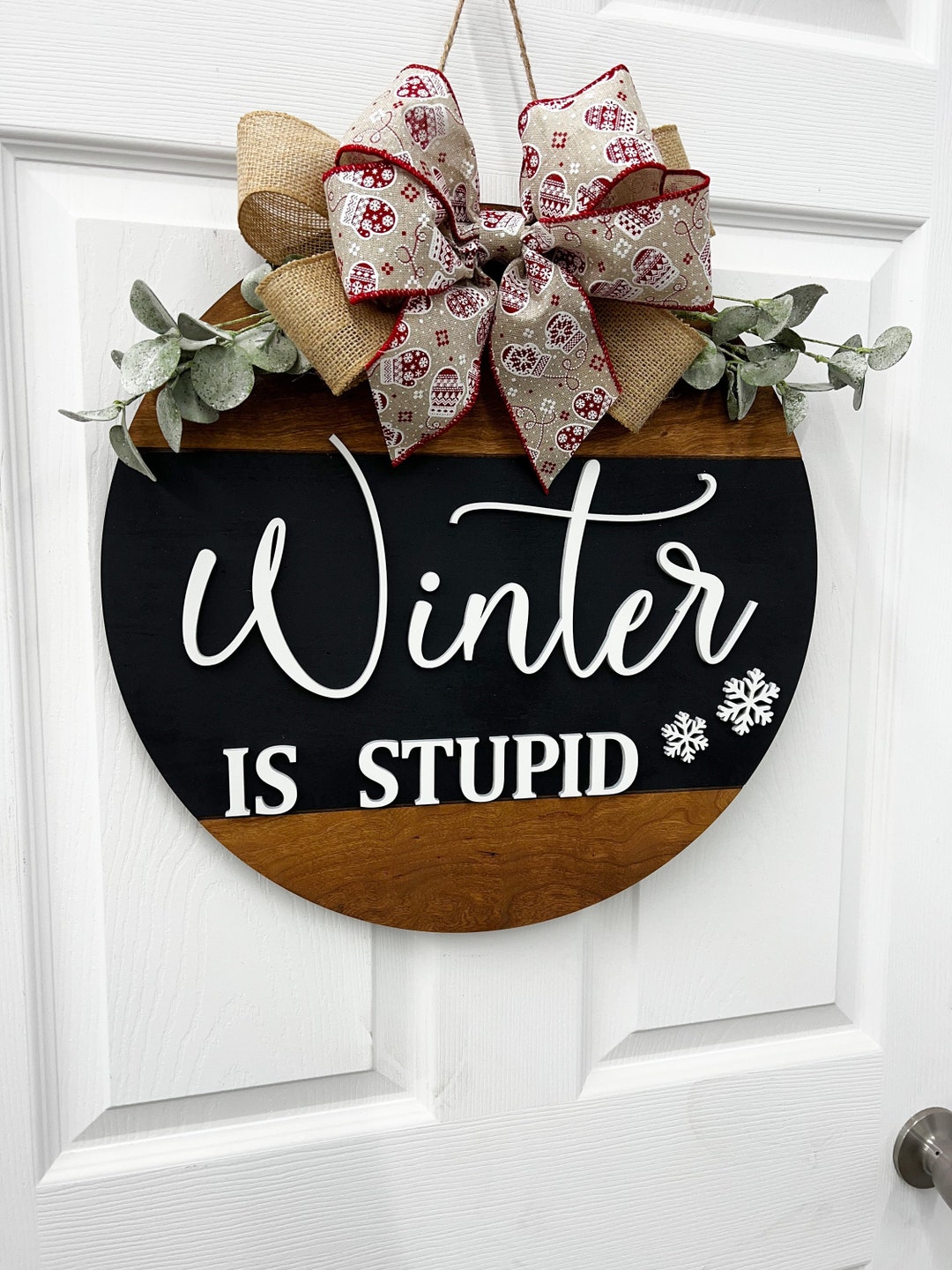 Winter Wreath| Front Door Hanger |let It Snow|personalized |door Wreath ...