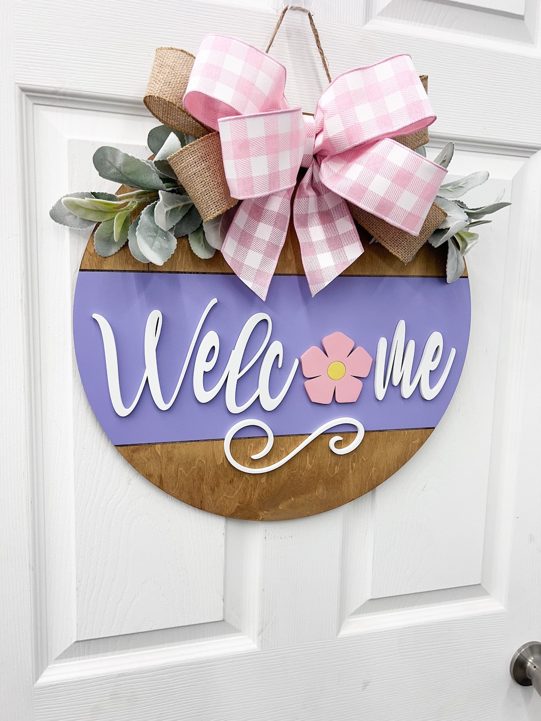 Welcome Spring Wreath | Hello Spring Door Hanger| Personalized | Easter ...