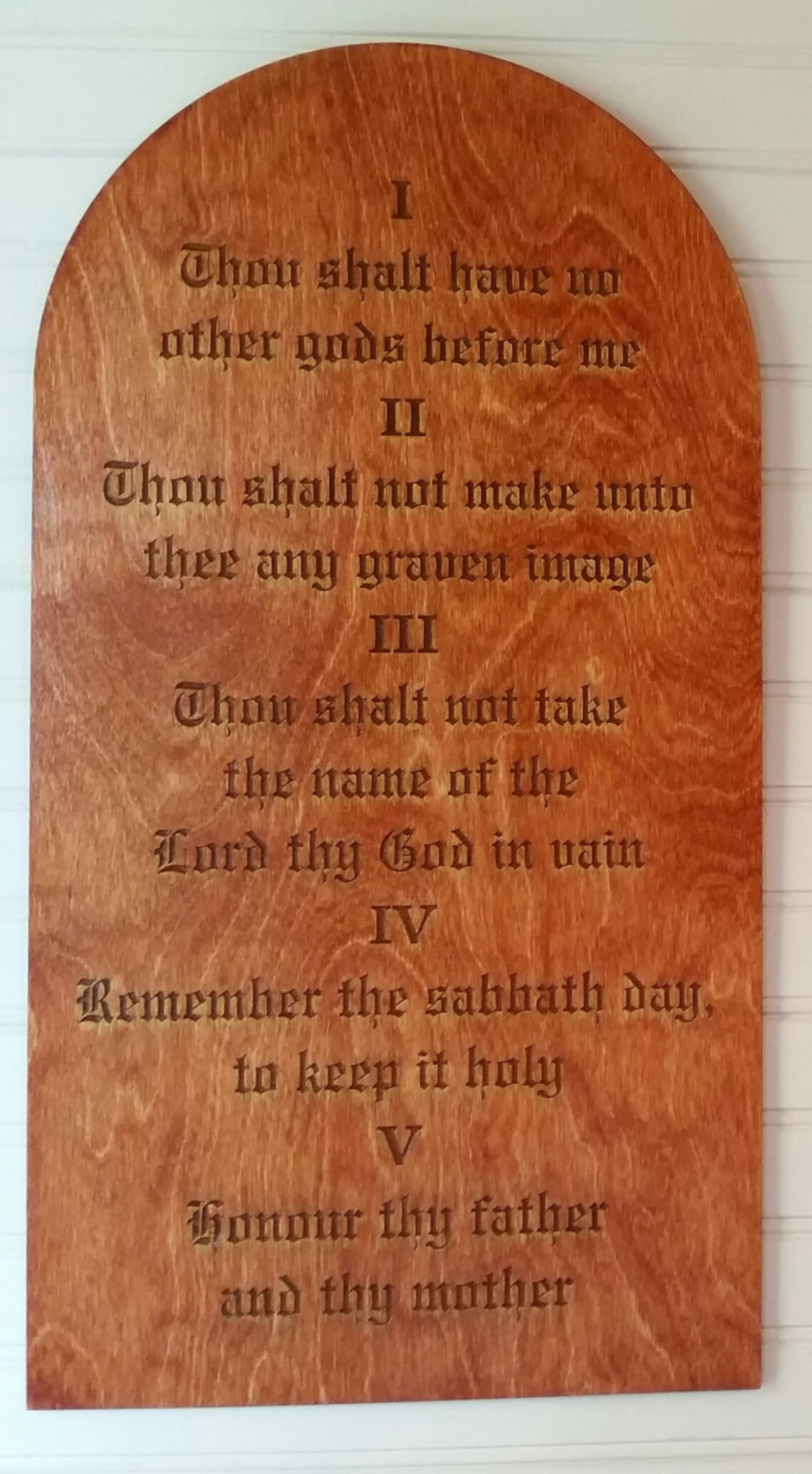 Ten Commandments Set Engraved Wooden Home Decor Bible - Etsy