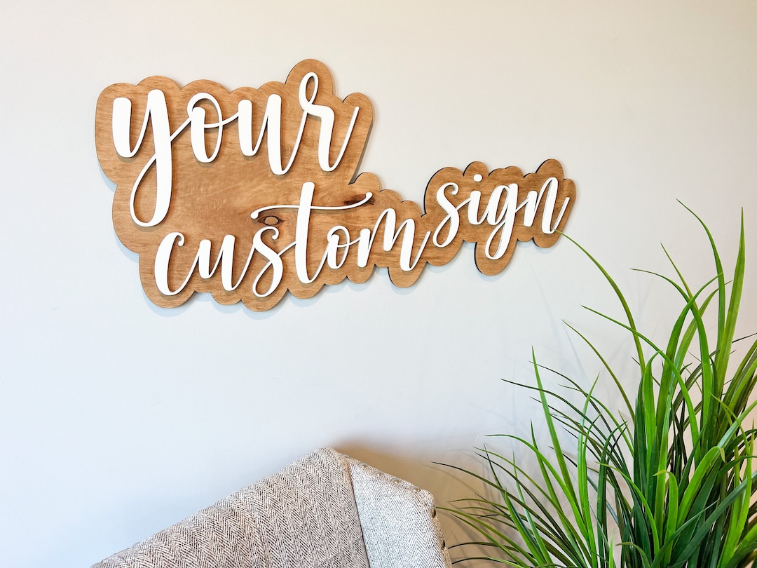 Large Wood Custom Sign|personalized Sign| Custom Business Sign| Logo ...