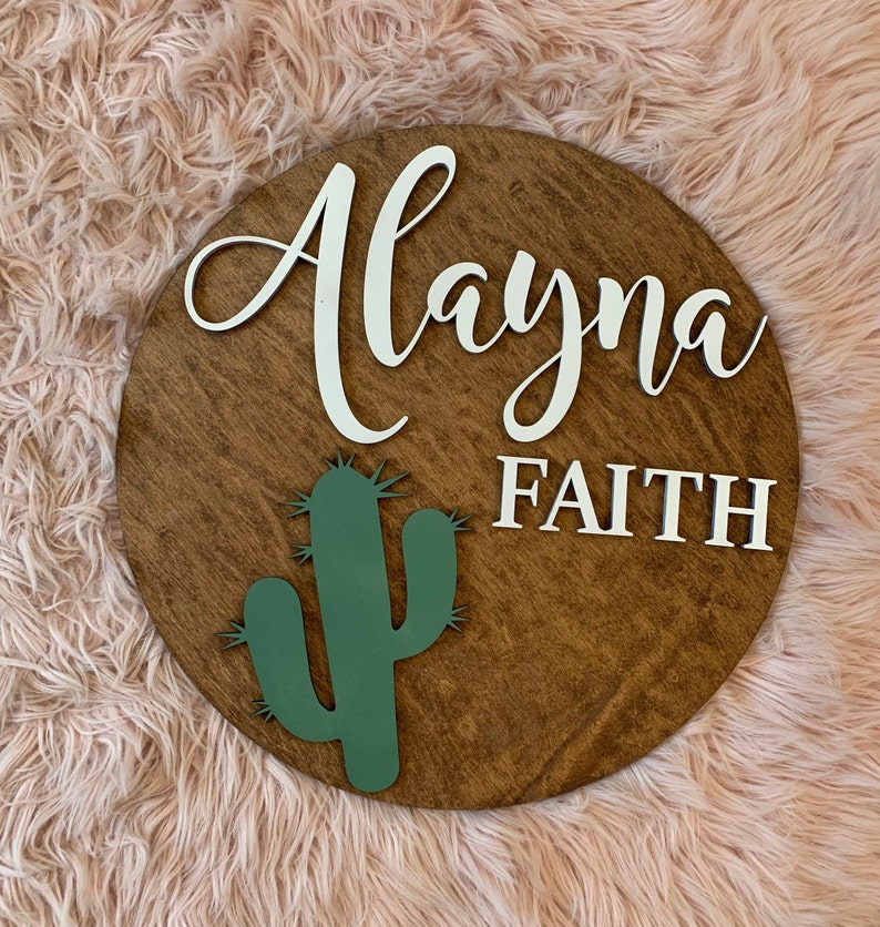 Cactus Nursery Name Sign Cactus Themed Nursery Boho - Etsy