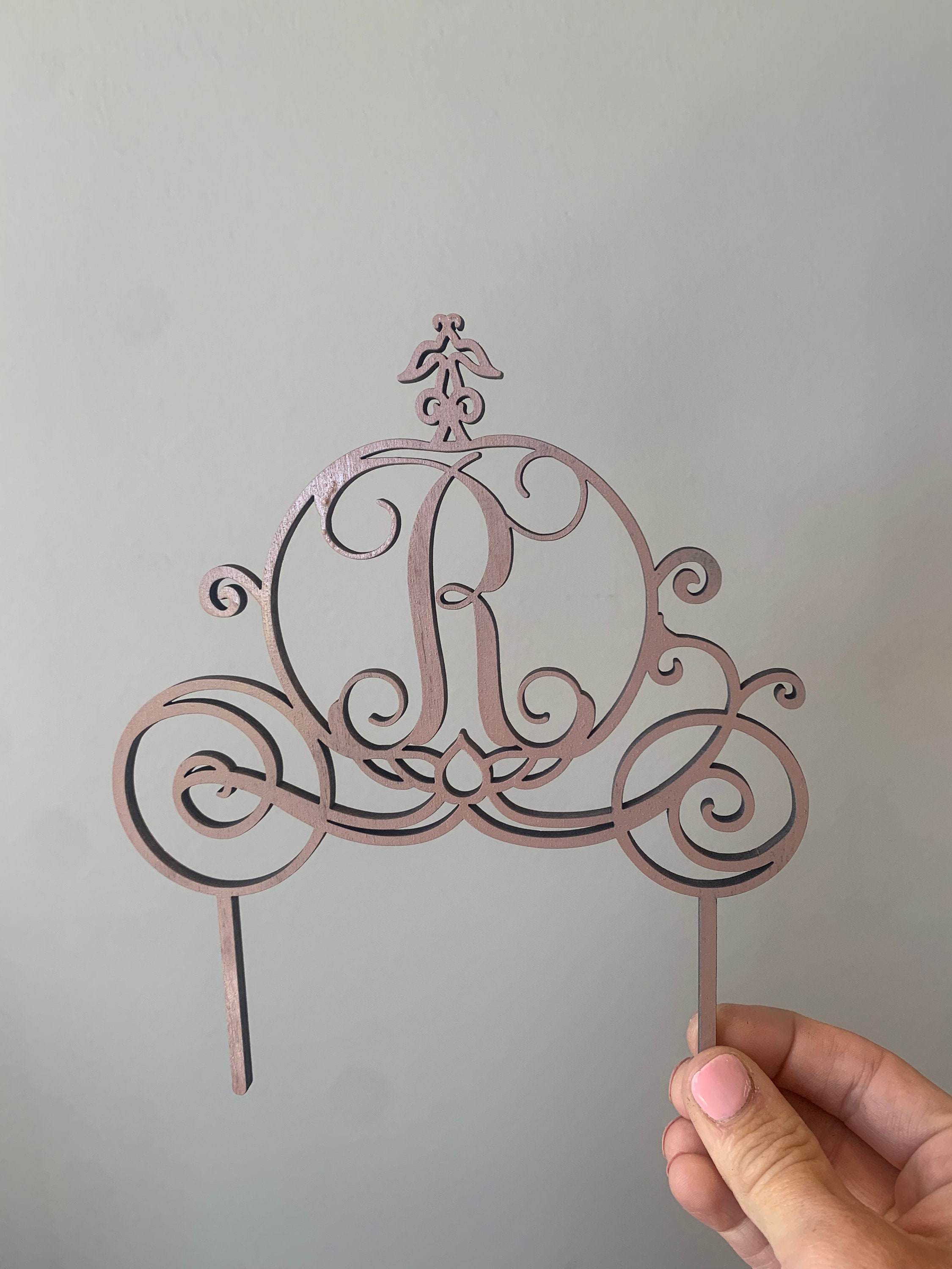 Cinderella Carriage Cake Topper-personalized Wooden Cake - Etsy