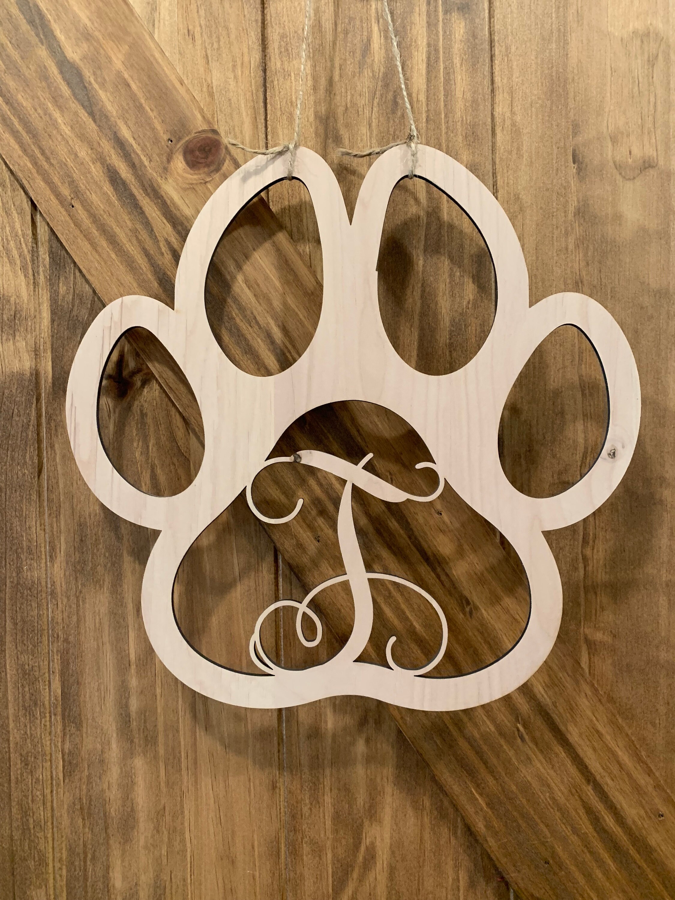 Personalized Paw Print Door Hanger-family - Etsy