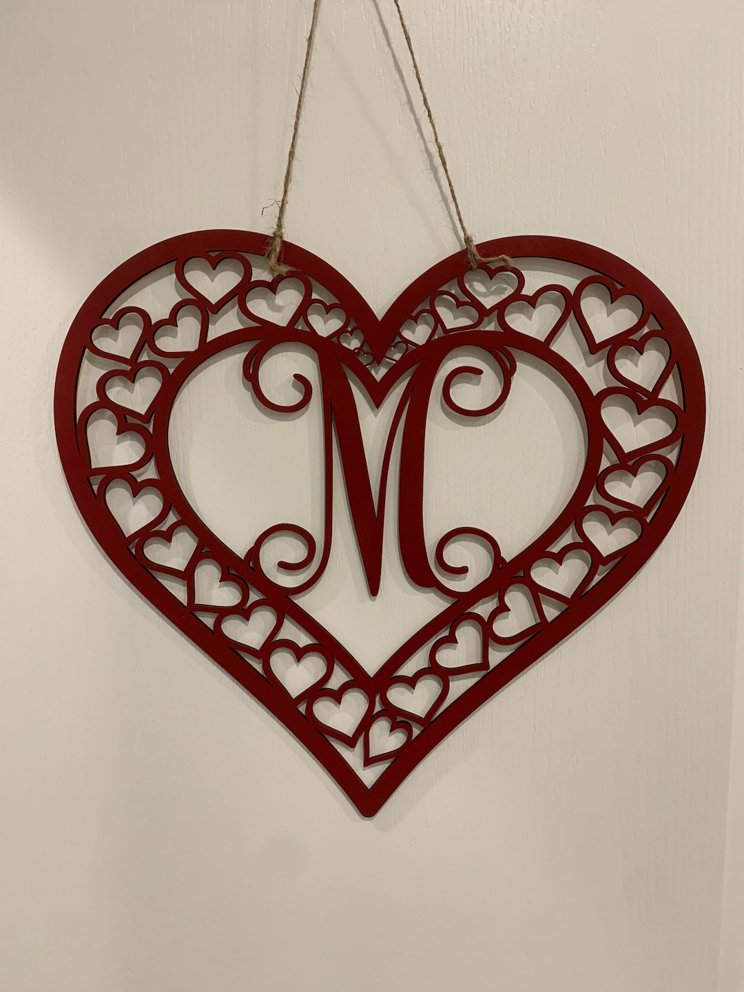 Valentines Wreath-initial- Family Name-valentine Door Hanger ...