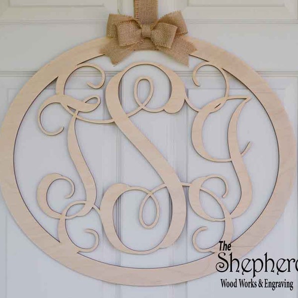 Monogram Door Wreath - Etsy