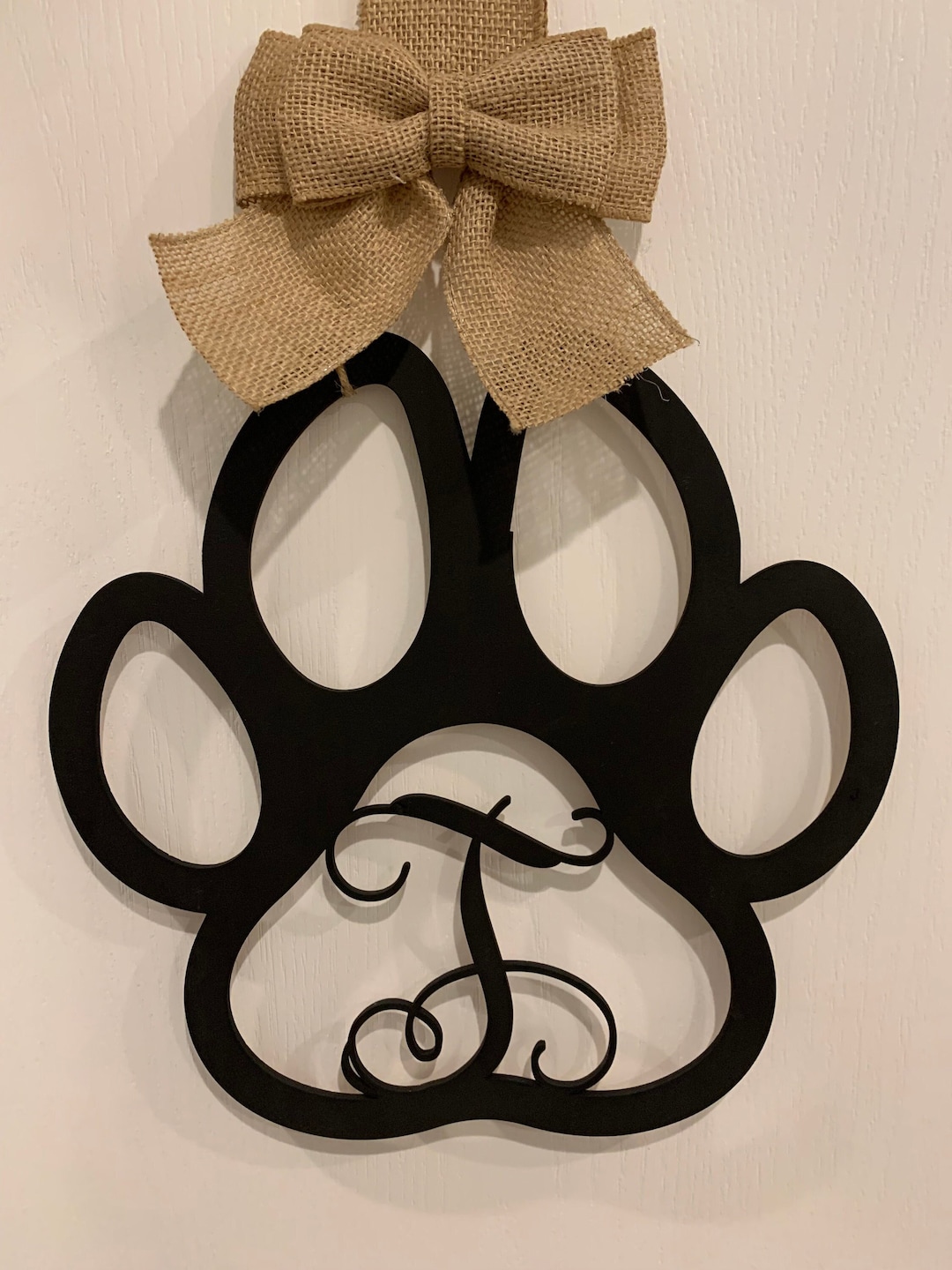 Personalized Paw Print Door Hanger-family Name-personalized-dog Lover ...
