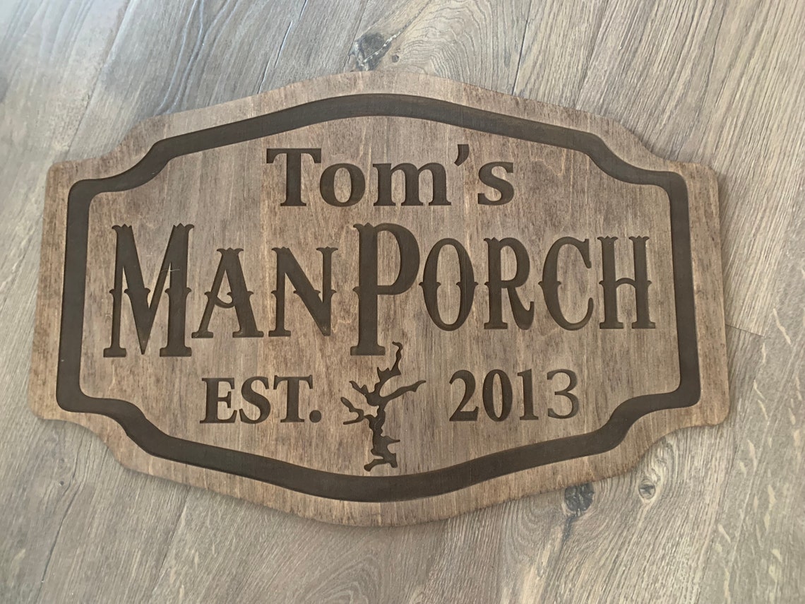 Personalized Man Cave Sign Wooden Engraved Man Cave Sign - Etsy