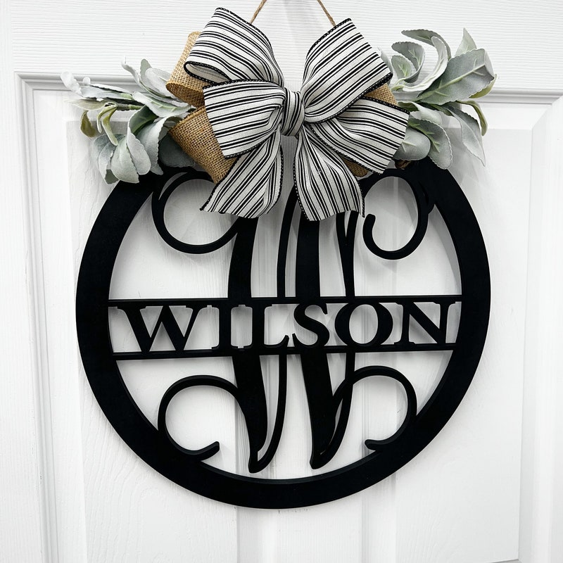 Door Wreath Fall Initial - Etsy