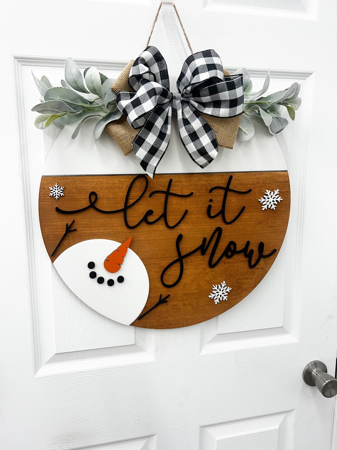 Winter Wreath| Front Door Hanger |let It Snow|personalized |door Wreath ...