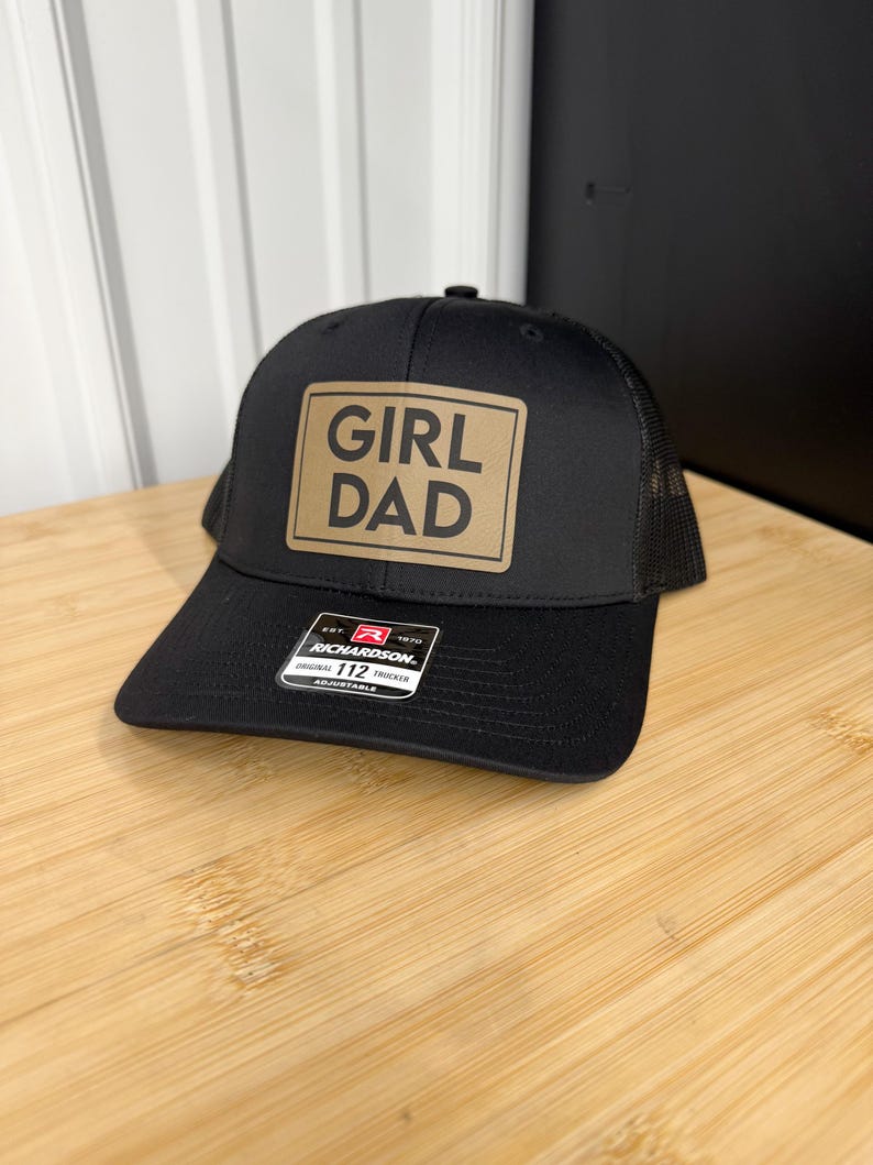 Girl Dad Hat Custom Dad Hat With Name Hat Father’s Day Leather Patch ...