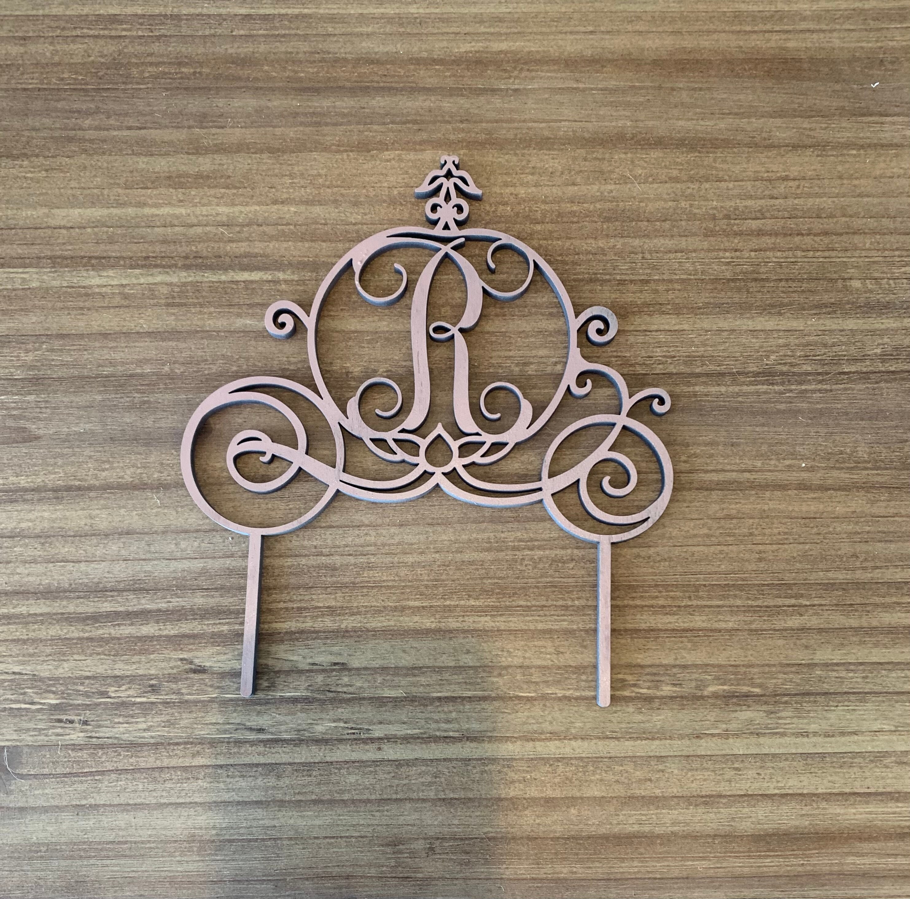 Cinderella Carriage Cake Topper-personalized Wooden Cake Topper ...