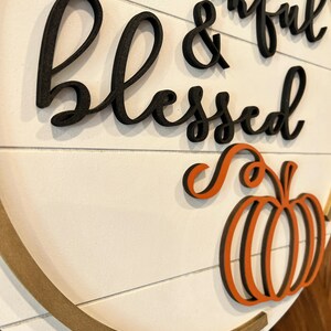 Thankful and Blessed Fall Door Hanger|fall Door Wreath | Personalized ...