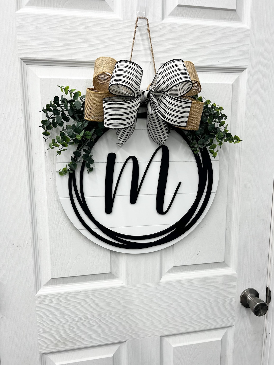 Last Name Front Door Wreath |personalized Last Name|door Wreath | Front ...