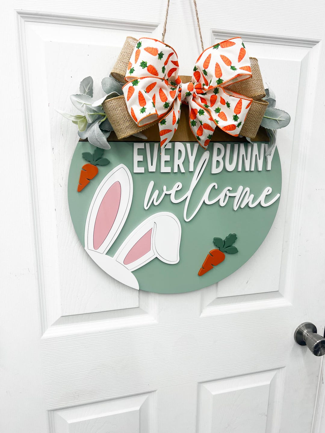 Happy Easter Bunny Wreath |every Bunny Welcome Easter Door Hanger ...
