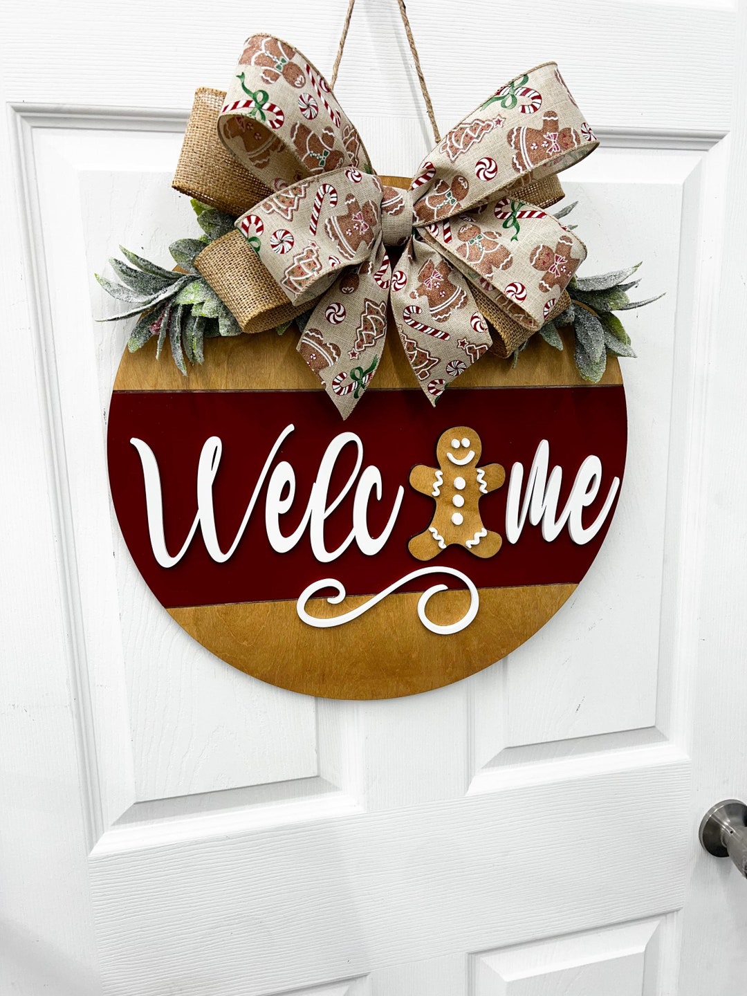 Gingerbread Door Hanger | Gingerbread Decor| Christmas Wreath | Front ...