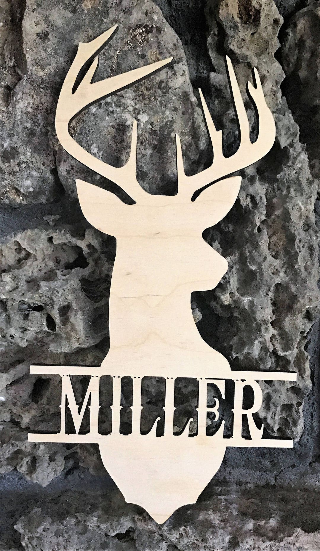 Deer Name Signwooden Monogram-family Name-personalized-deer Head-wall ...