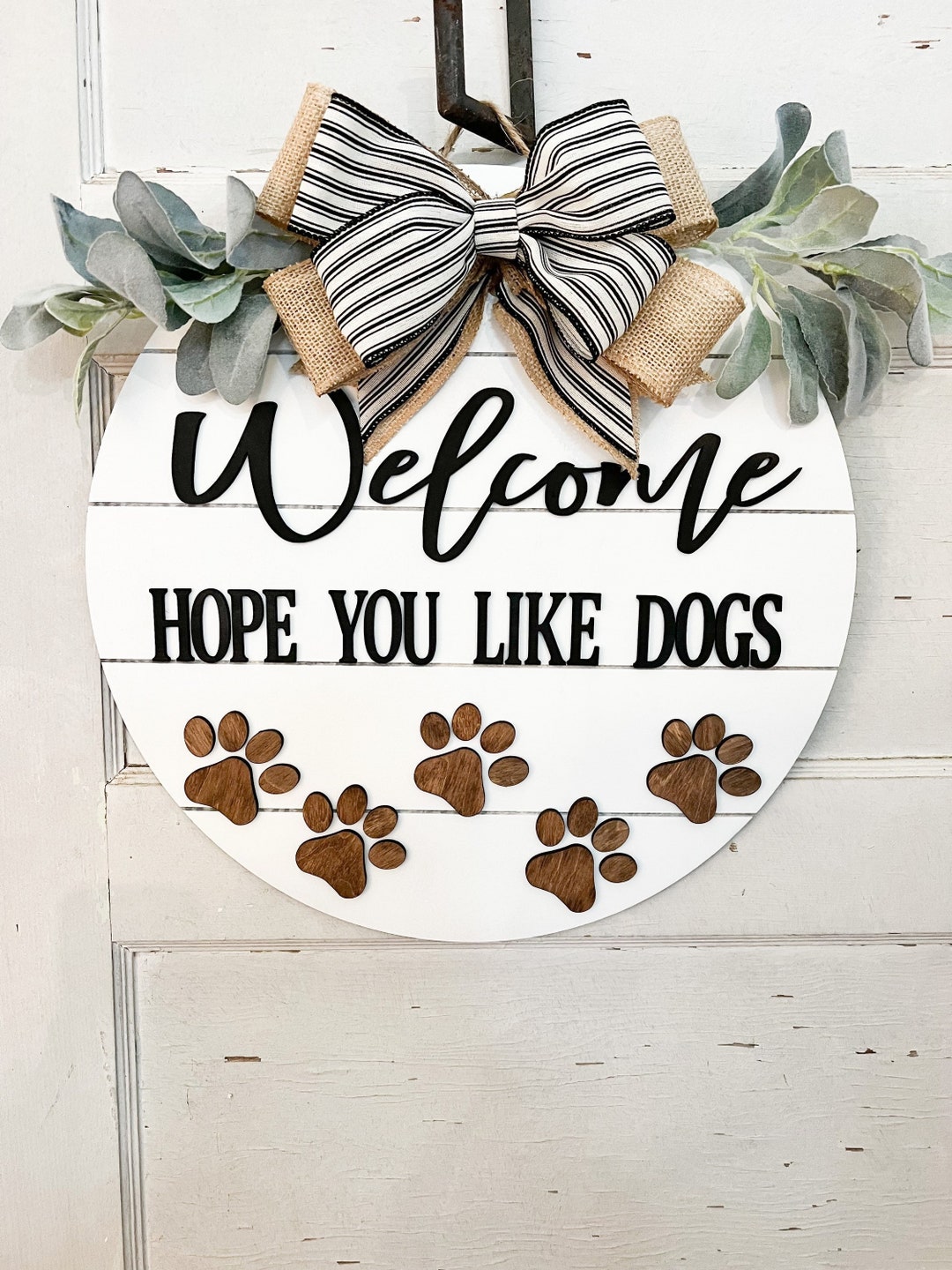 Hope You Like Dogs Door Hanger| Personalized | Pet Decor | Front Door ...