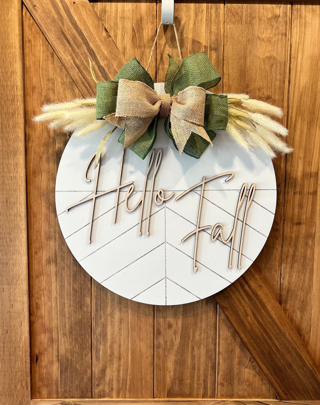Hello Fall Door Hanger|fall Door Wreath | Personalized | Fall Door ...