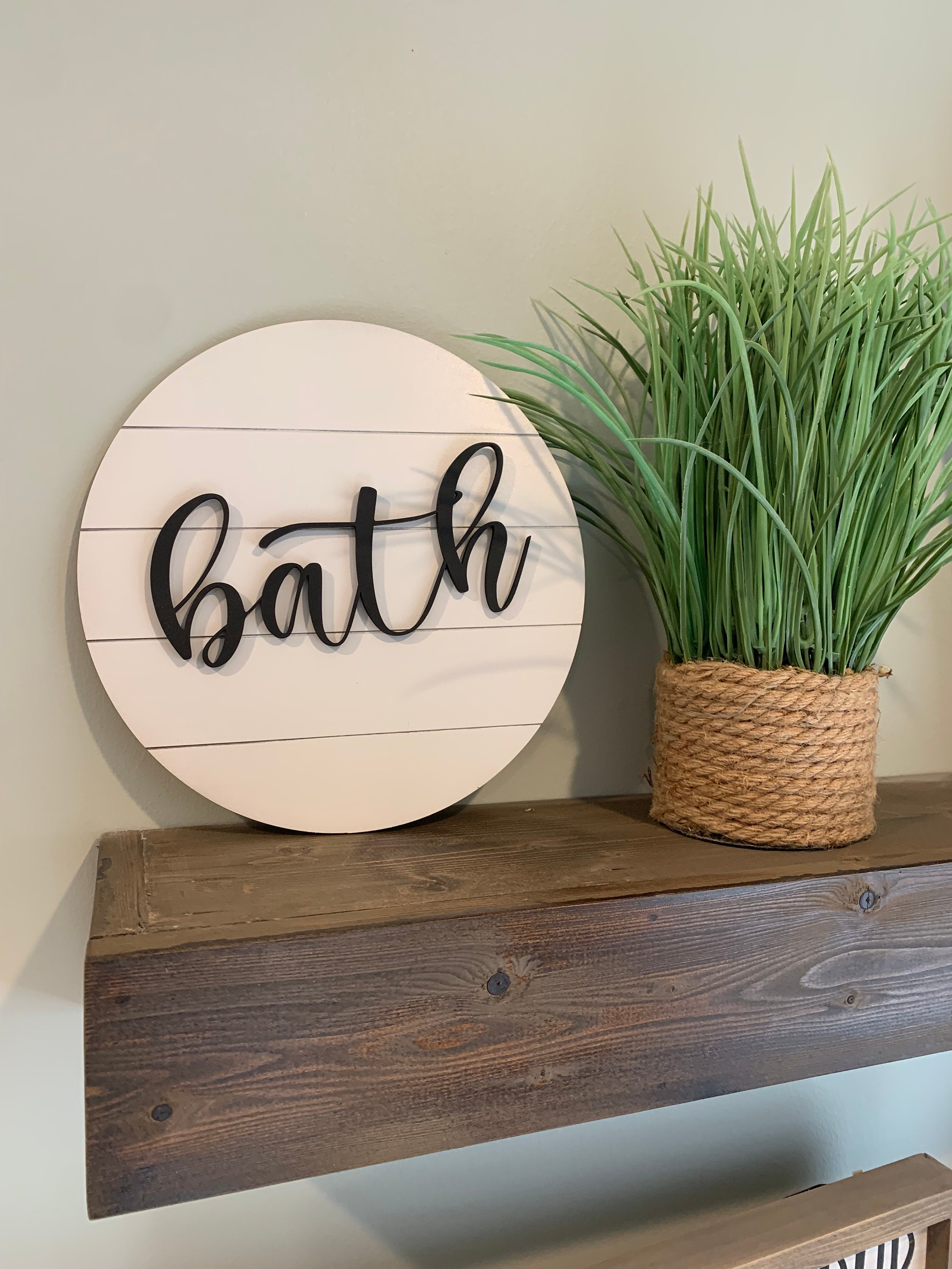 Home Decor Bath Sign Farmhouse Decor Tiered Tray Decor | Etsy